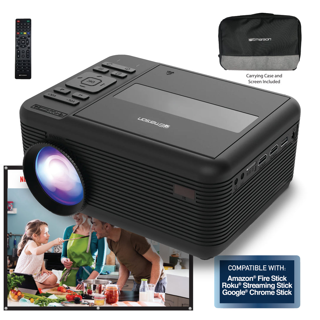 150" Home Theater LCD Projector Combo with Built-In DVD Player ...
