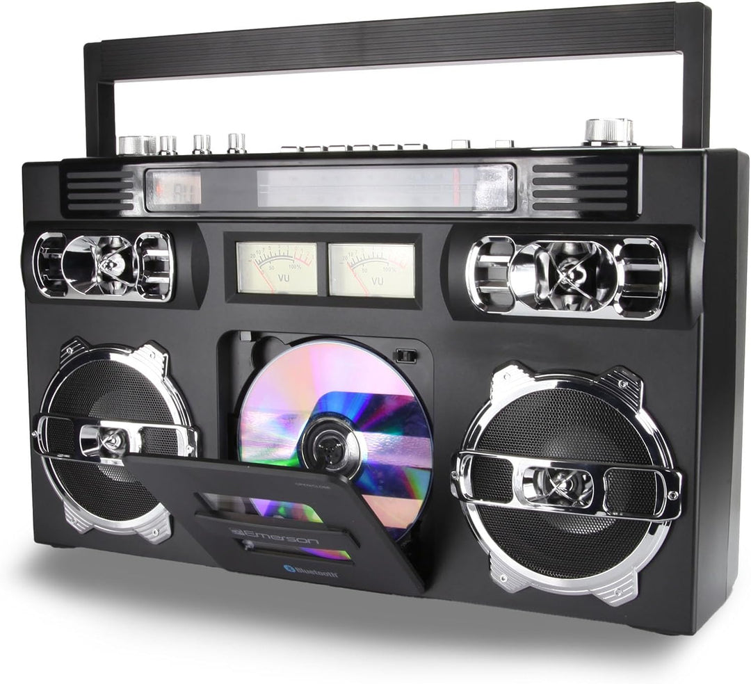 Retro Portable CD Boombox – EMERSONAUDIO