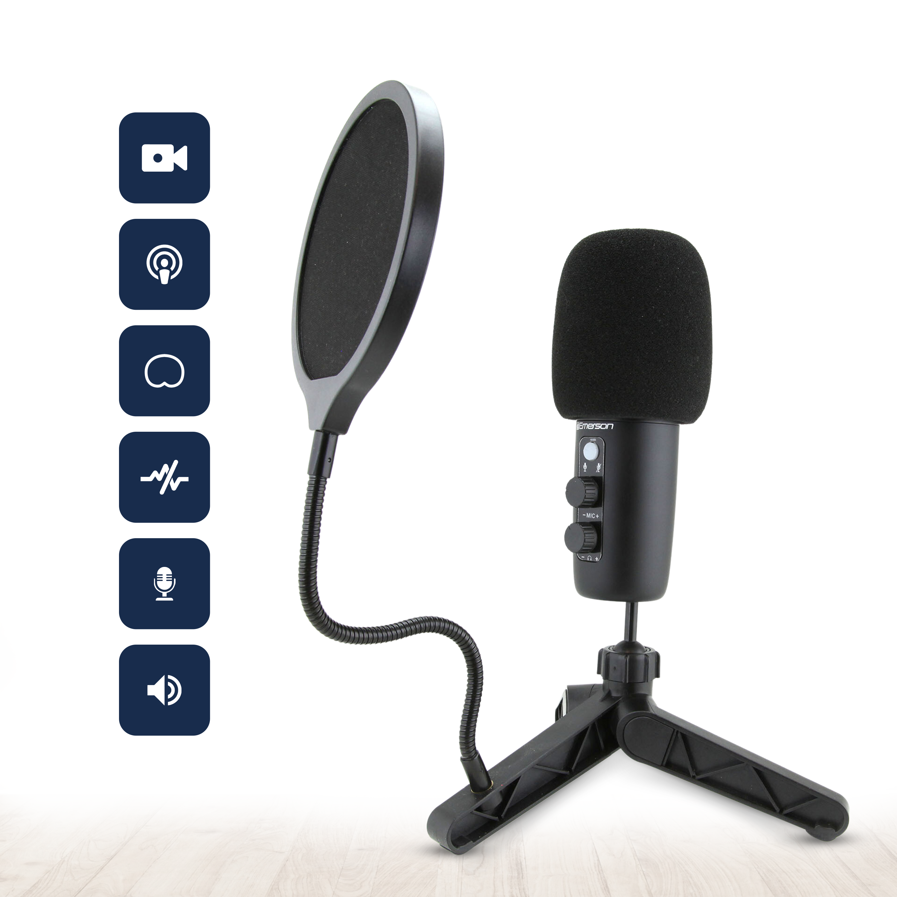 USB Gaming & Streaming Condenser Microphone with Pop Filter and Shock ...