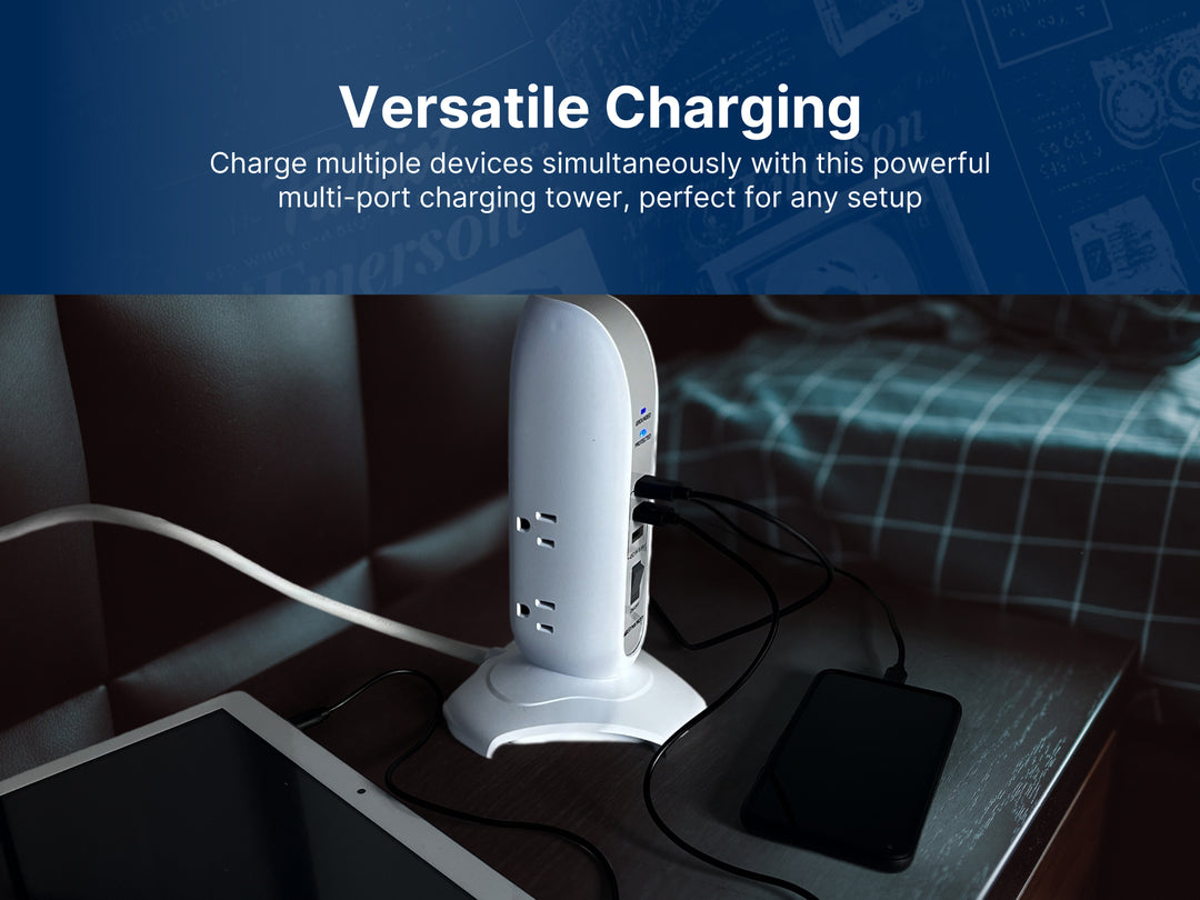 Multi-Outlet Tower Charging System – EMERSONAUDIO