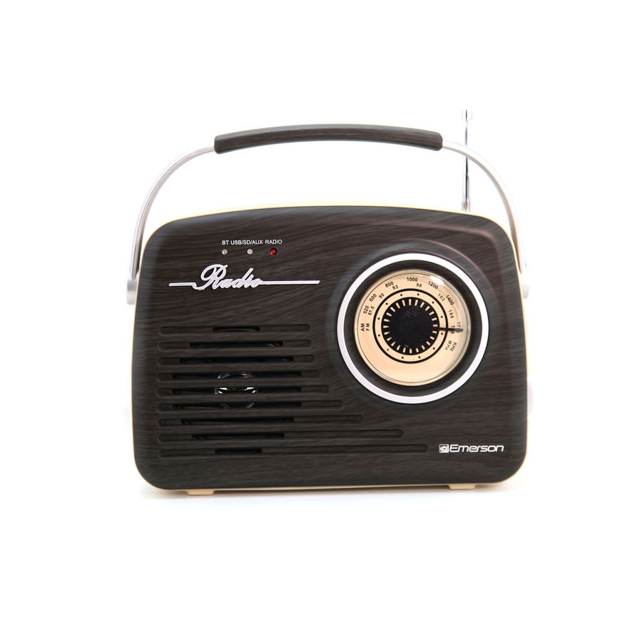 Portable Retro Radio with Built-in Rechargable Battery – EMERSONAUDIO