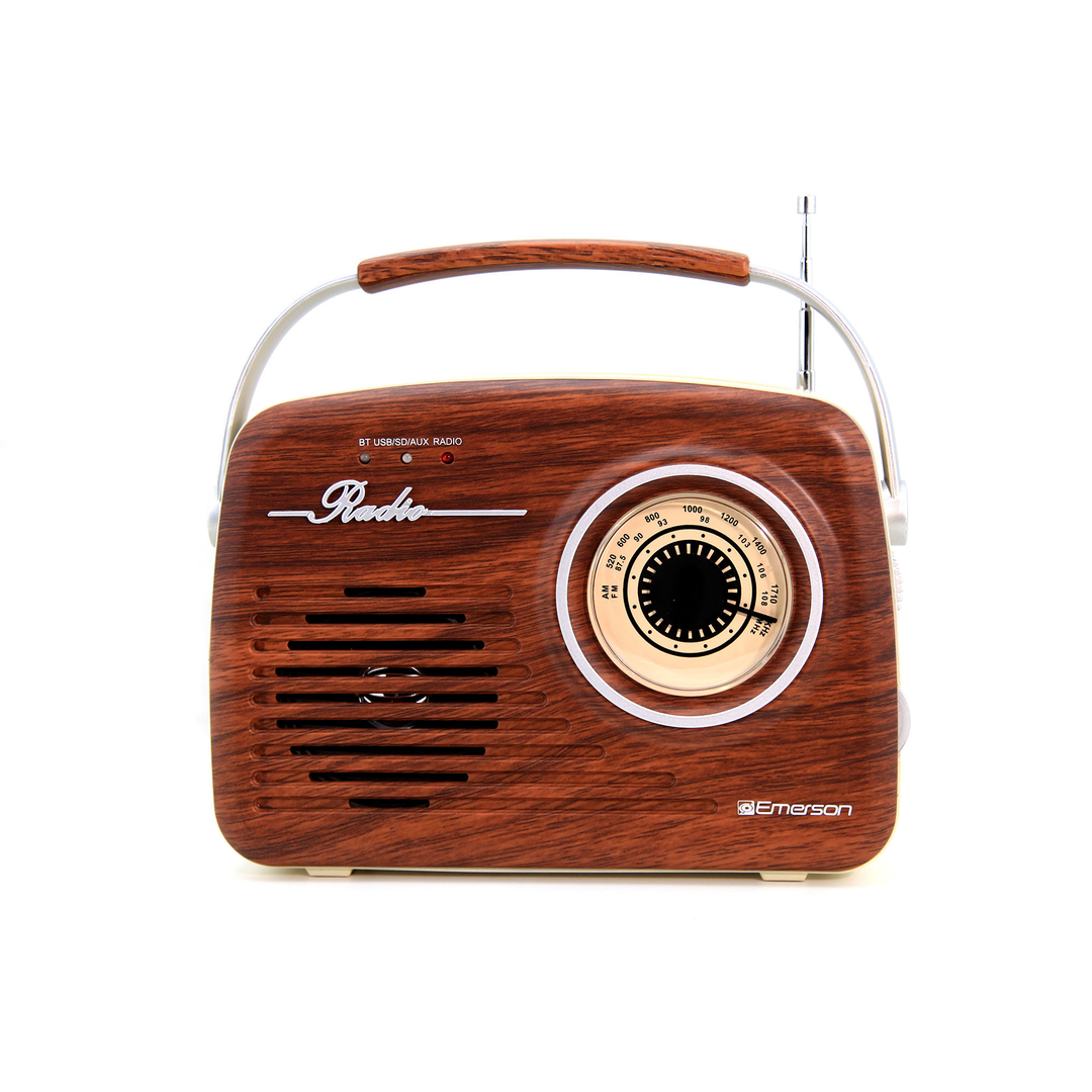Portable Retro Radio with Built-in Rechargable Battery – EMERSONAUDIO