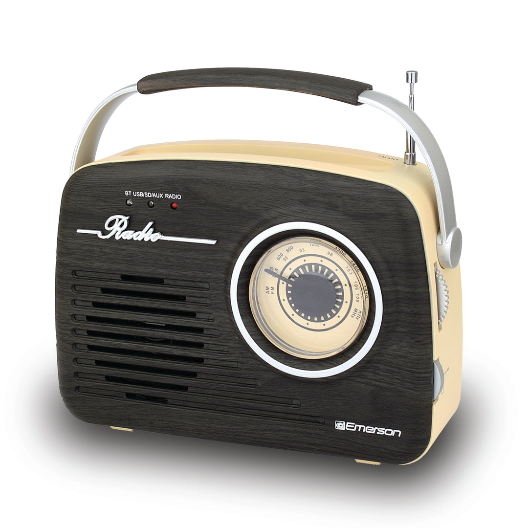 Portable Retro Radio with Built-in Rechargable Battery – EMERSONAUDIO