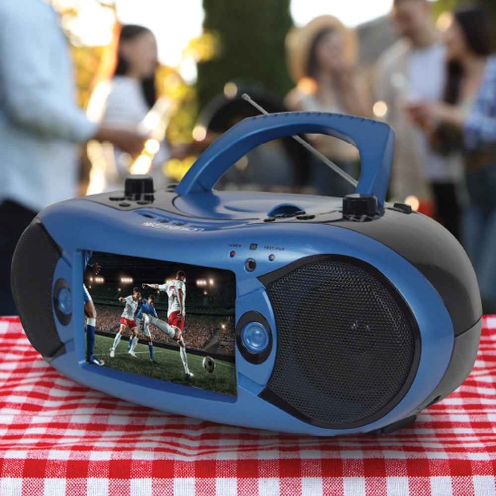 7” Bluetooth® DVD Boombox with AM/FM Radio & Stereo Speakers – EMERSONAUDIO