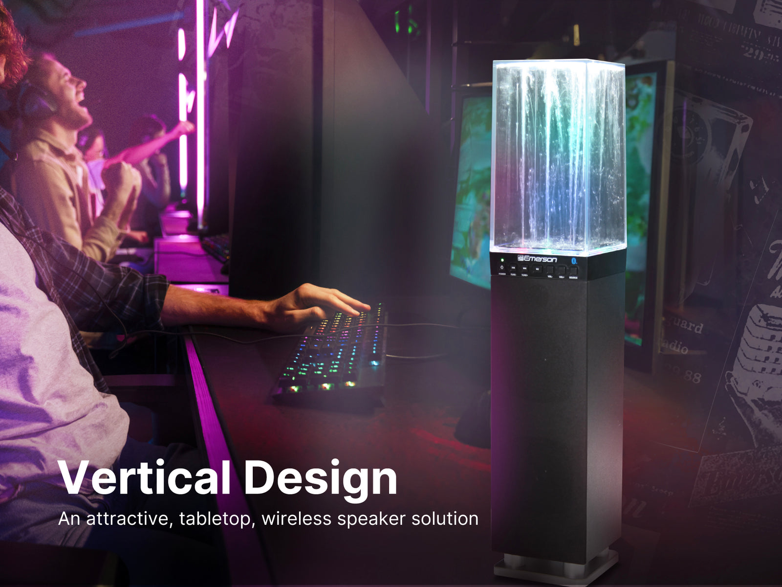 Dancing Water Light Tower Speaker System – EMERSONAUDIO