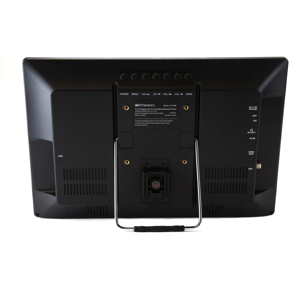Portable 13.3" Digital TV with Built-in Rechargeable Battery and DC Ca ...