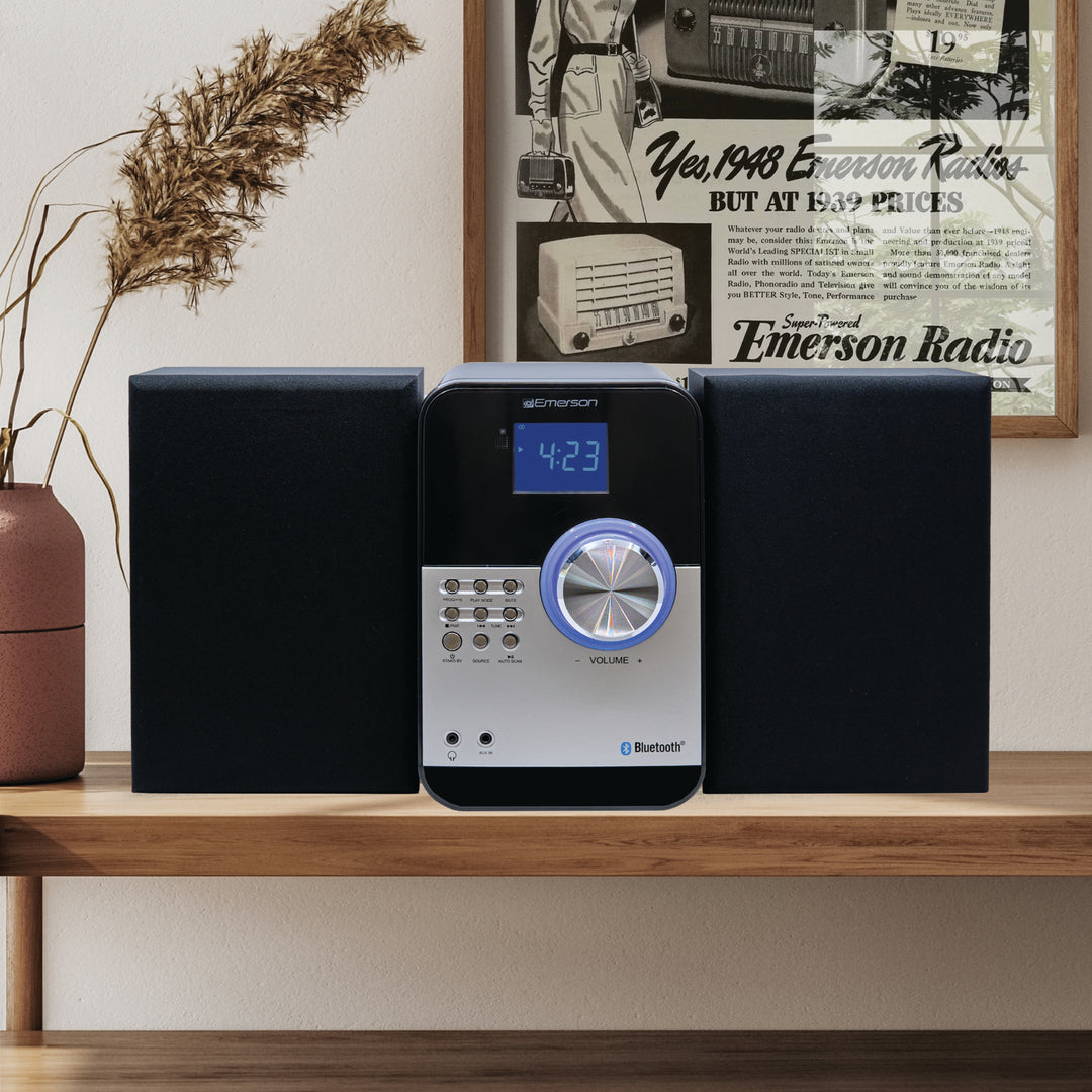 CD & MP3 Bluetooth® FM Radio Microsystem – EMERSONAUDIO