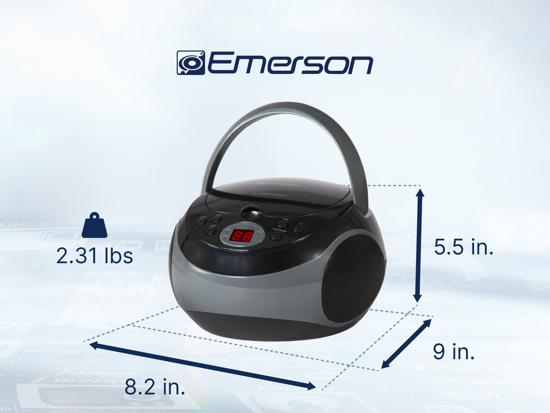 Portable CD Player with AM/FM Radio – EMERSONAUDIO