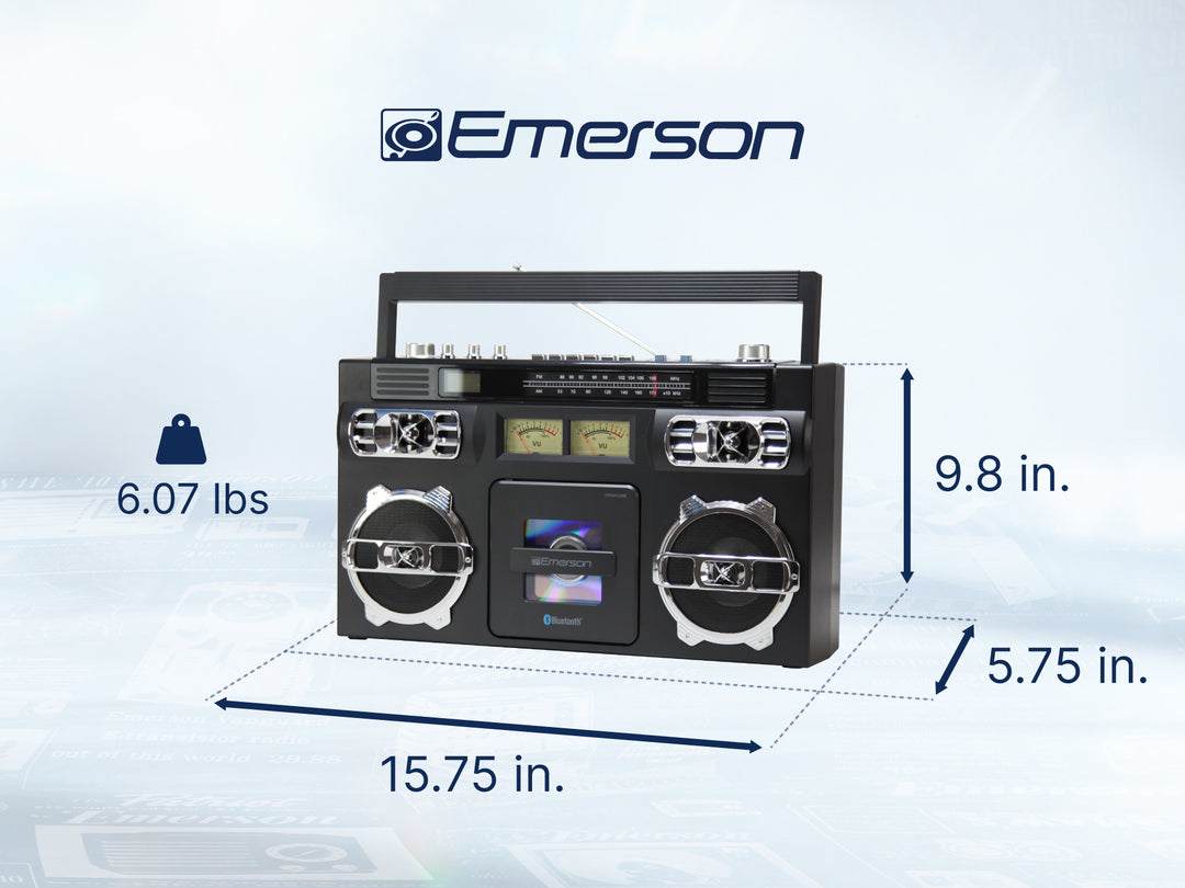 Retro Portable CD Boombox – EMERSONAUDIO