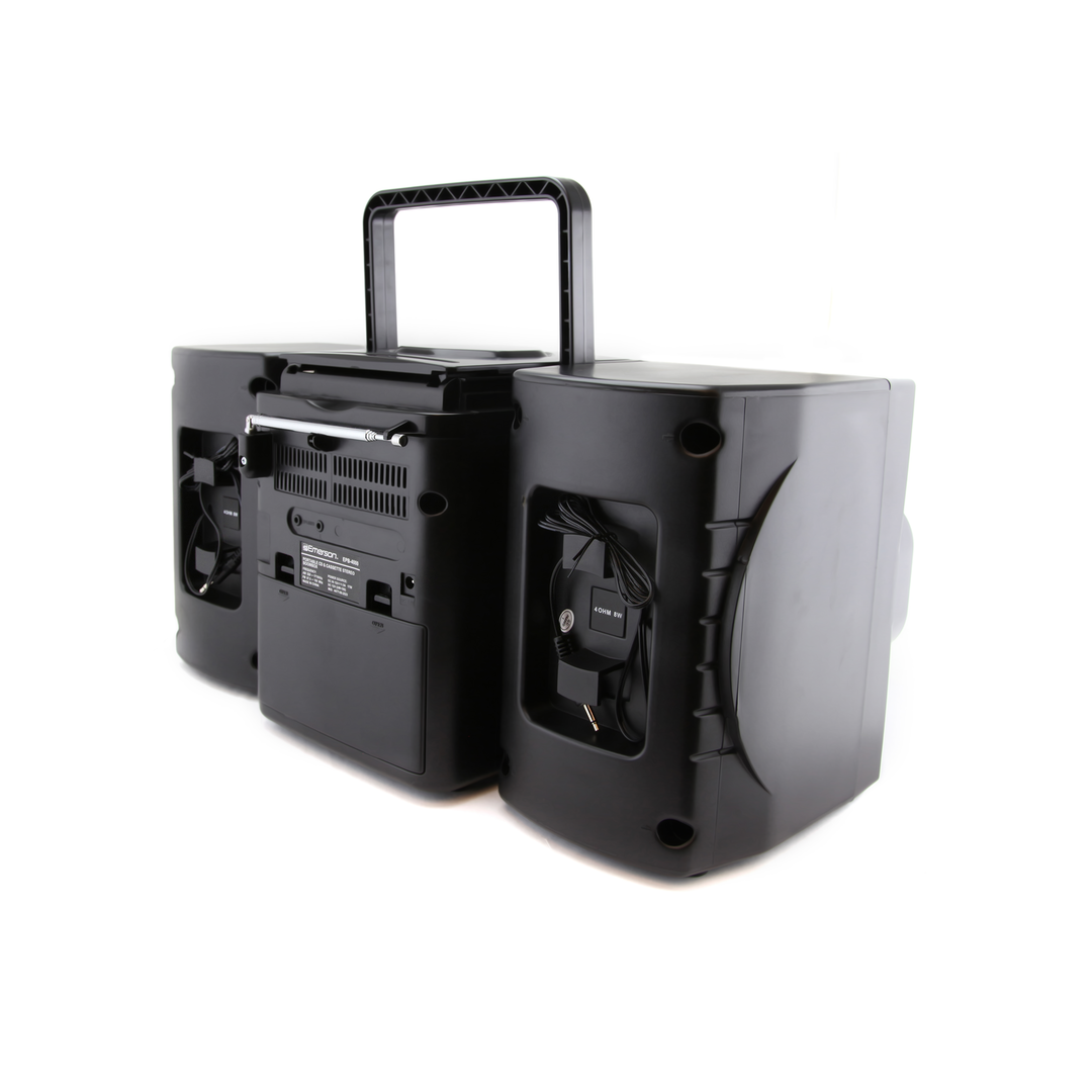 Portable CD & Cassette Stereo Boombox with AM/FM Radio – EMERSONAUDIO