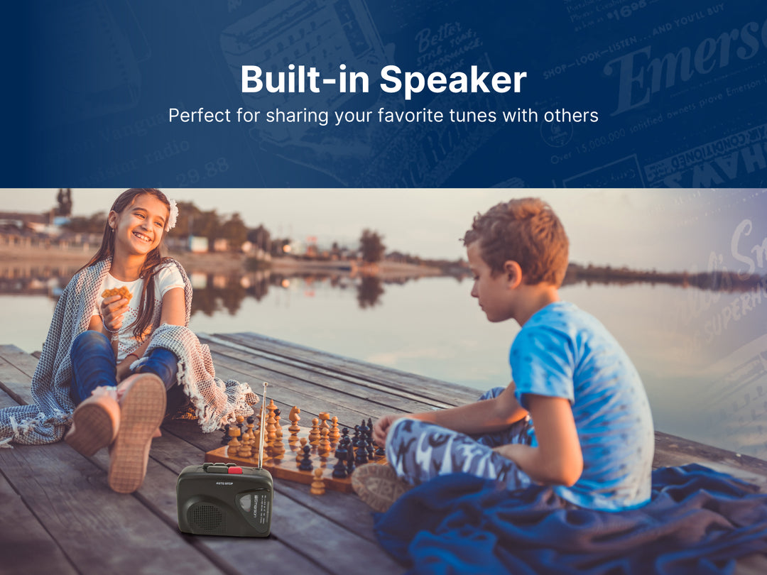 Portable Cassette Player & Recorder with AM/FM Radio – EMERSONAUDIO