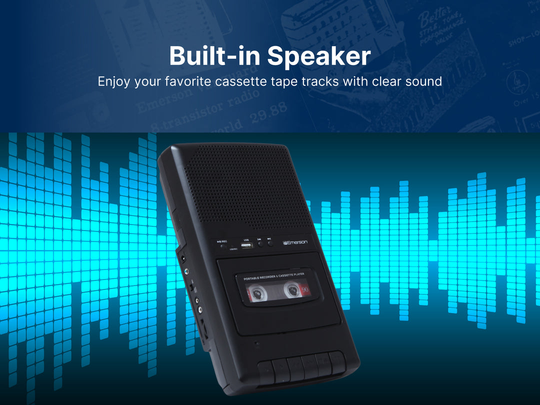 Portable Cassette Player and Recorder – EMERSONAUDIO