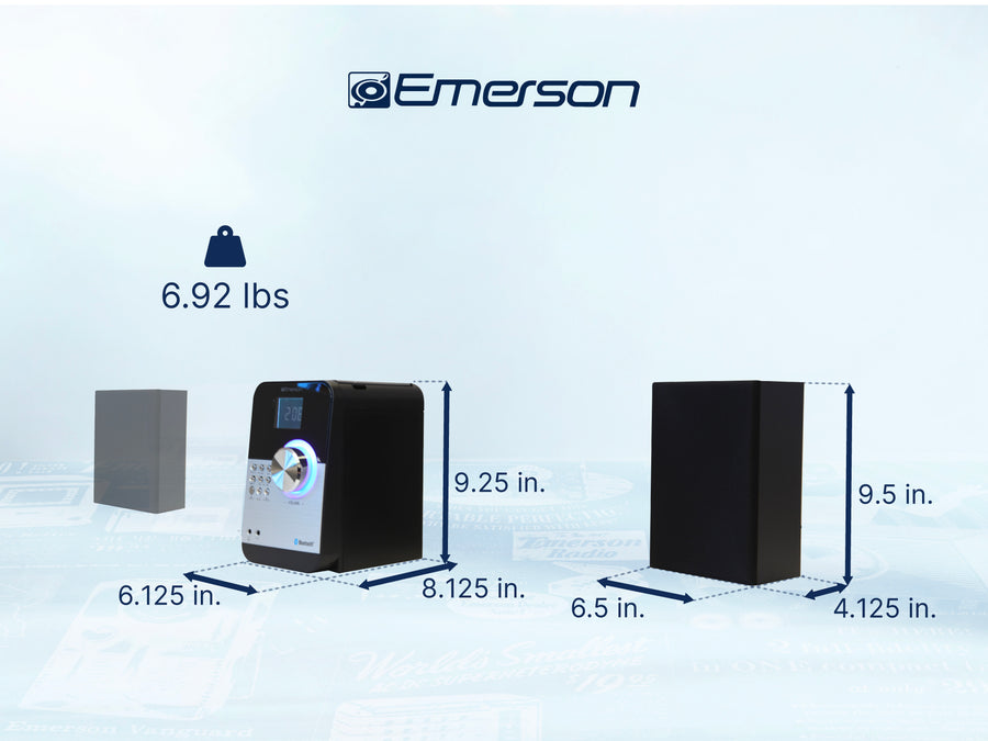 CD & MP3 Bluetooth® FM Radio Microsystem – EMERSONAUDIO