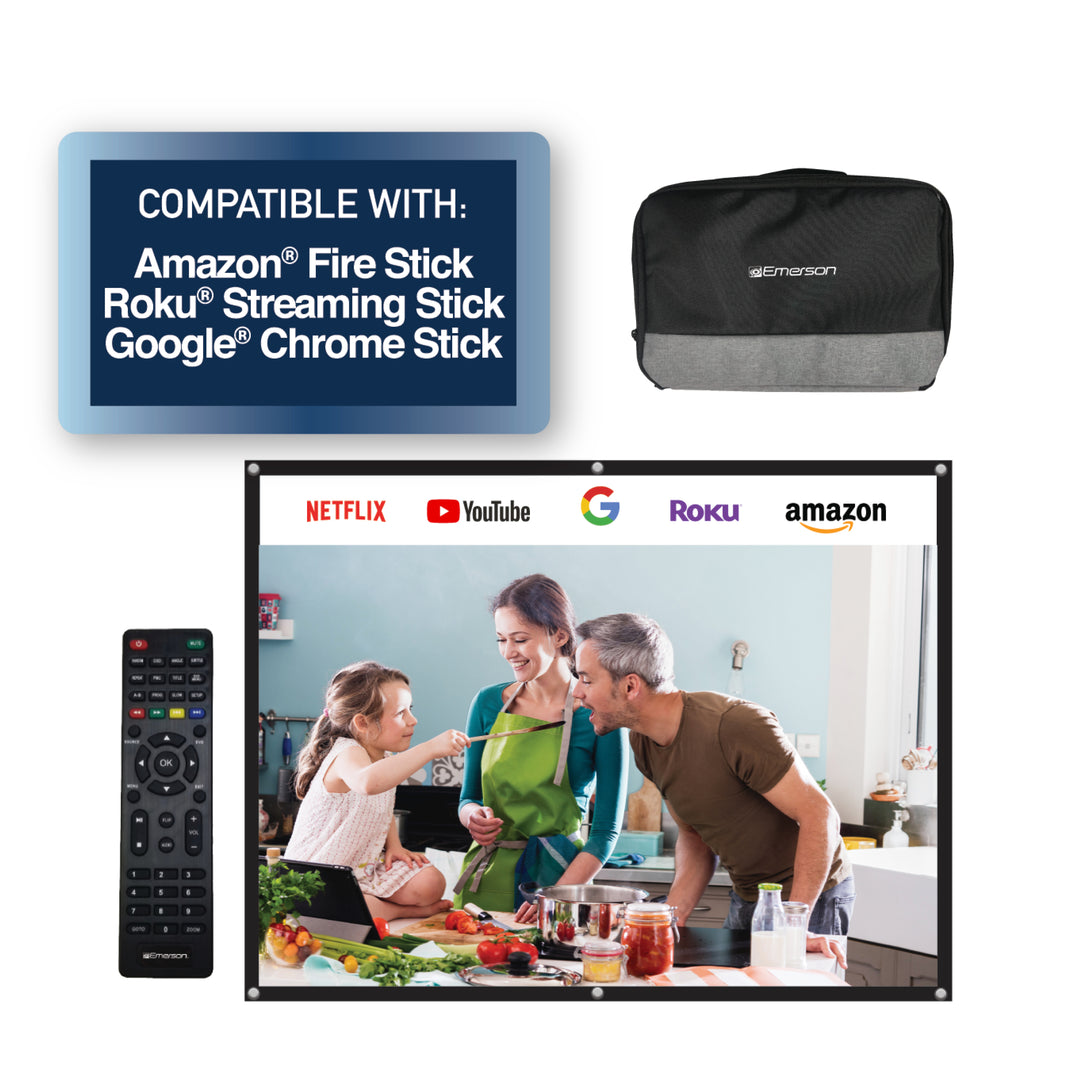 150" Home Theater LCD Projector Combo with Built-In DVD Player ...